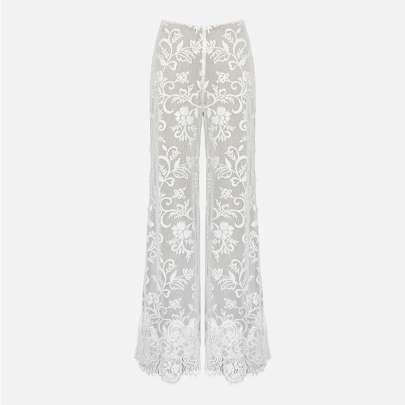 Yllw The Label | Pants & Jumpsuits | Yllw The Label White Lace Wideleg ...